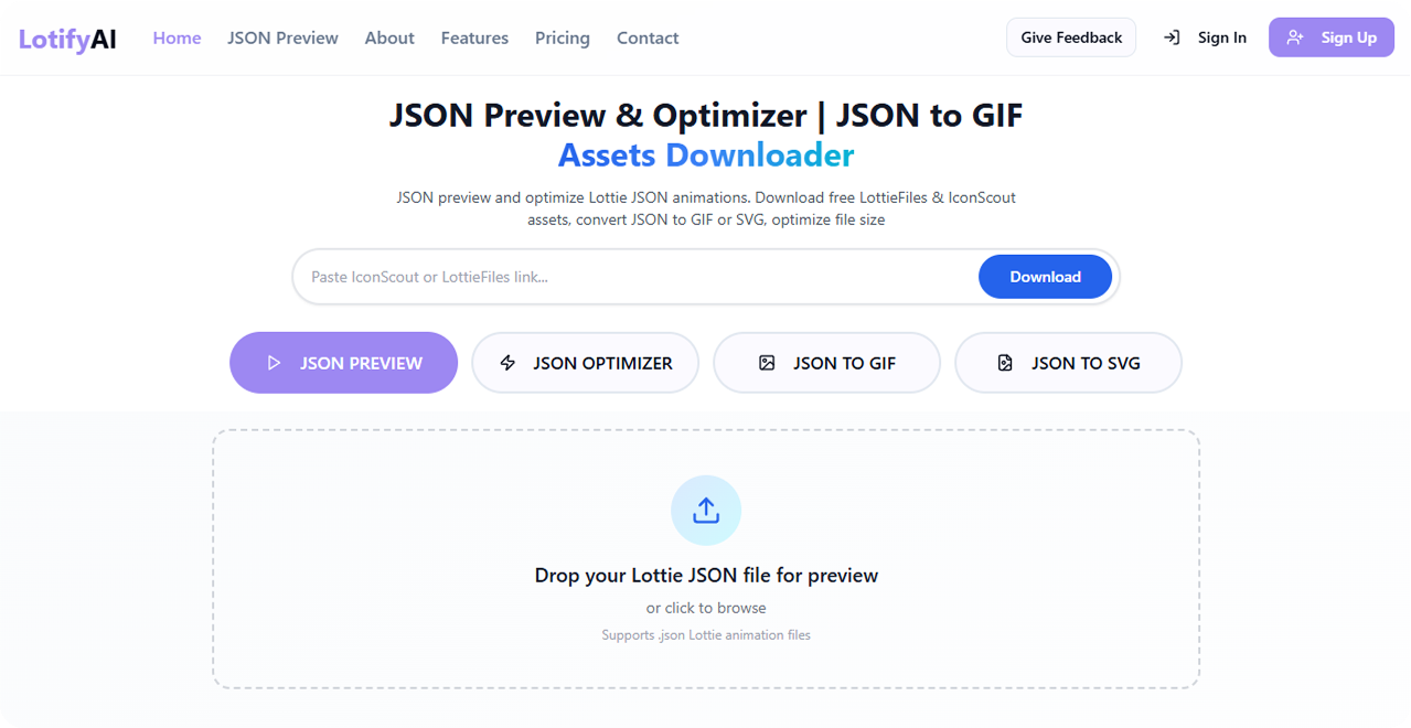 JSON to SVG Converter - Export Lottie Frames as SVG Online | LotifyAI